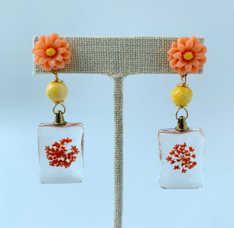 Dried flowers earrings store