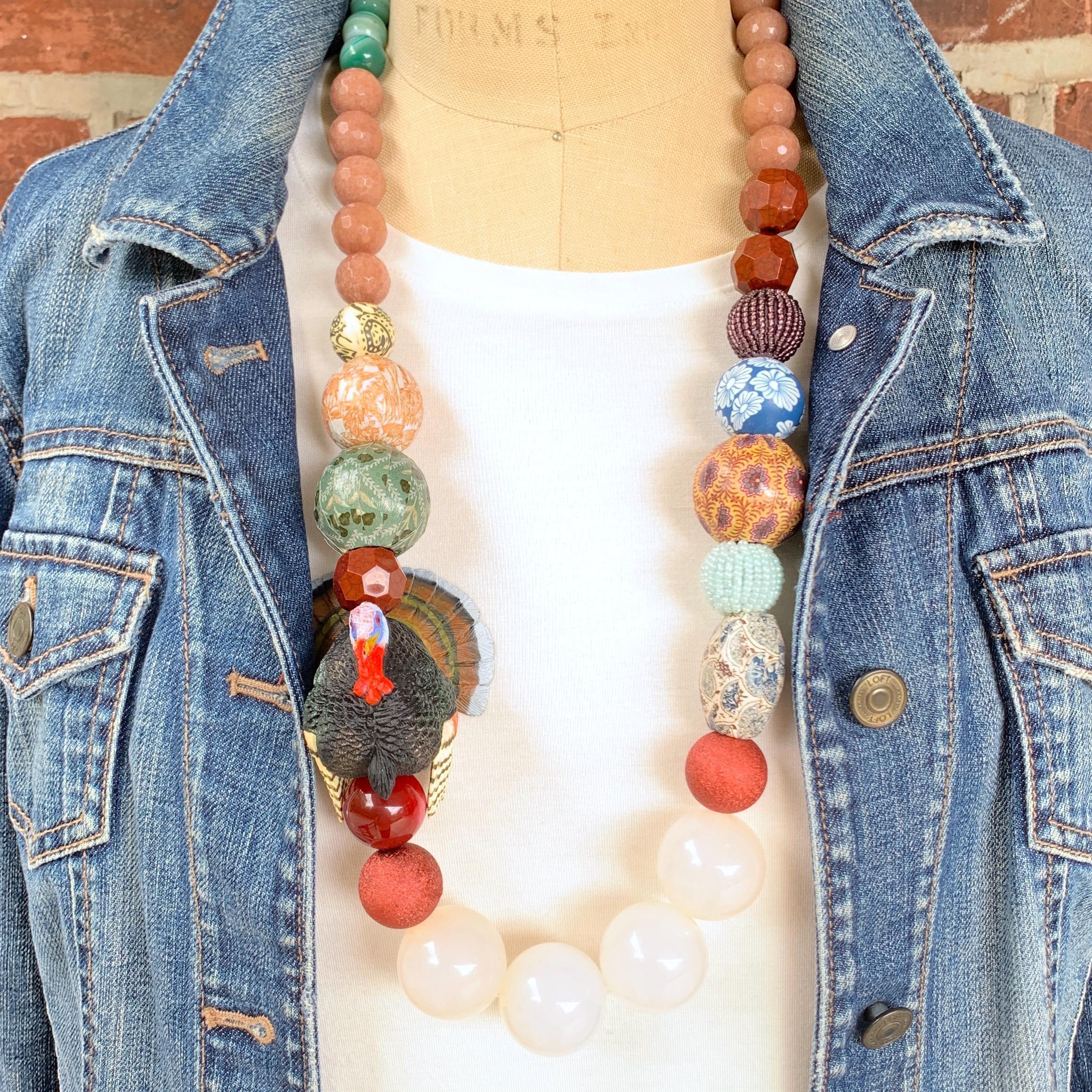 Turkey Necklace by Lenora Dame - Long Beaded Necklace
