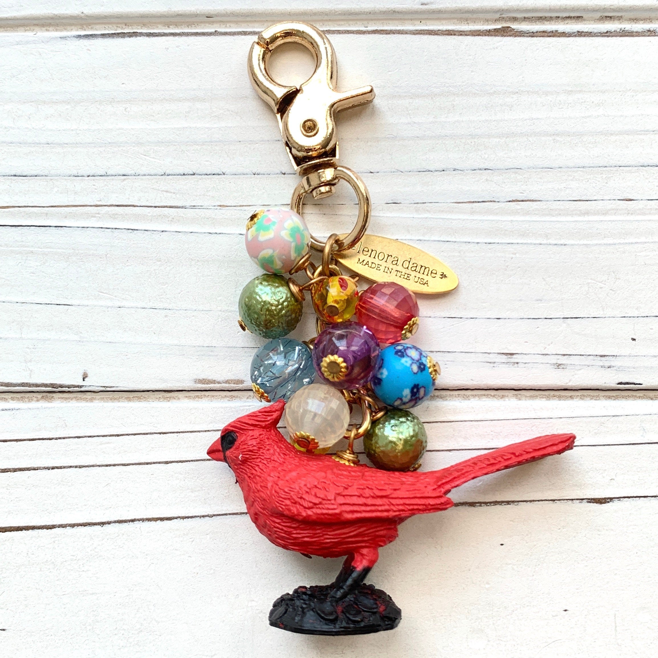 Cardinal Bag Charm – Lenora Dame