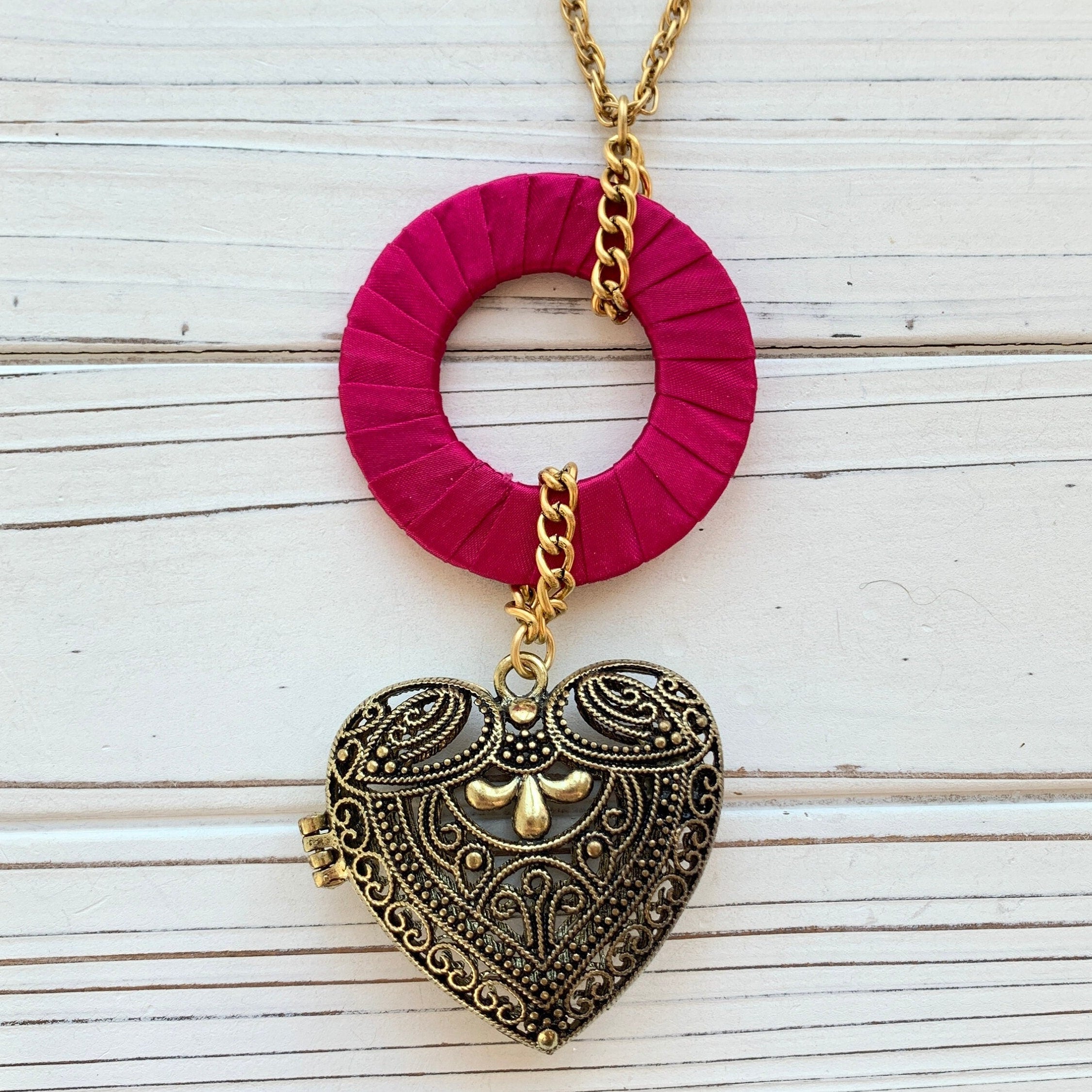 Puffed Heart Locket Necklace – Lenora Dame
